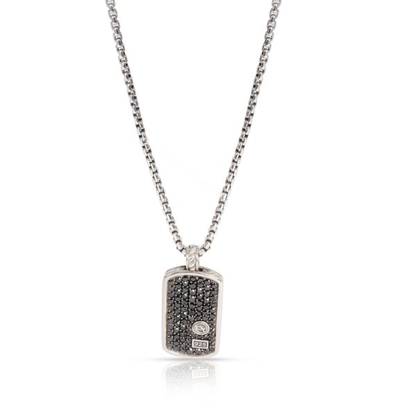 David Yurman | Bags | David Yurman Pave Tag Black Diamond Necklace In ...
